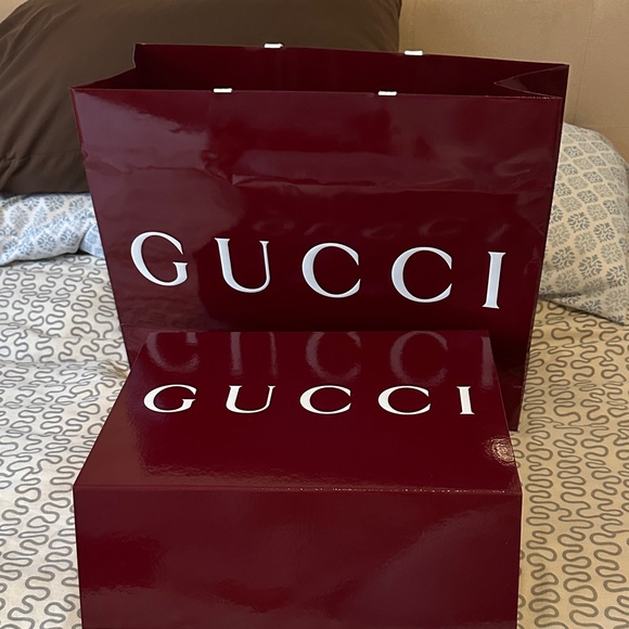 Gucci | Other | Gucci Deep Red Gift Bag And Box Set | Poshmark